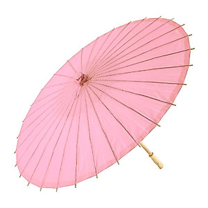 Weddingstar Paper Parasol with Bamboo Boning, Pastel Pink