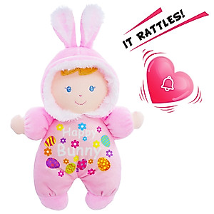 June Garden 9" My First Doll Olivia - Soft Plush Bunny Baby Doll - Easter Gift for Infants and Toddlers
