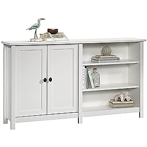 Sauder County Line Storage Console TV Stand in Soft White, Soft White Finish