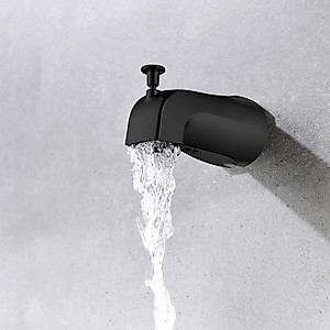 Gold Hao The Bathroom Universal Slip-On Tub Spout with Diverter - 5" Bathtub Faucet with Diverter, Easy to Install & Save Water Leaks in Minutes, Fit 5/8" Copper Pipe (Matte Black)