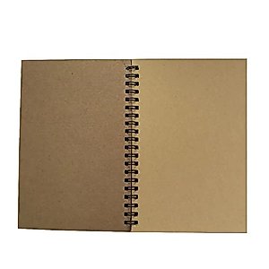 ZAYOIZY Spiral Bound Sketch Book Kraft Paper Sketch Pad Unlined Notebook, Wirebound Sketching Book/Pad for Drawing Painting