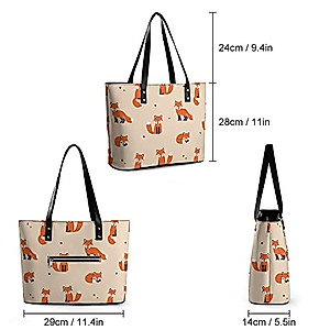 Womens Handbag Animal And Foxes Leather Tote Bag Top Handle Satchel Bags For Lady
