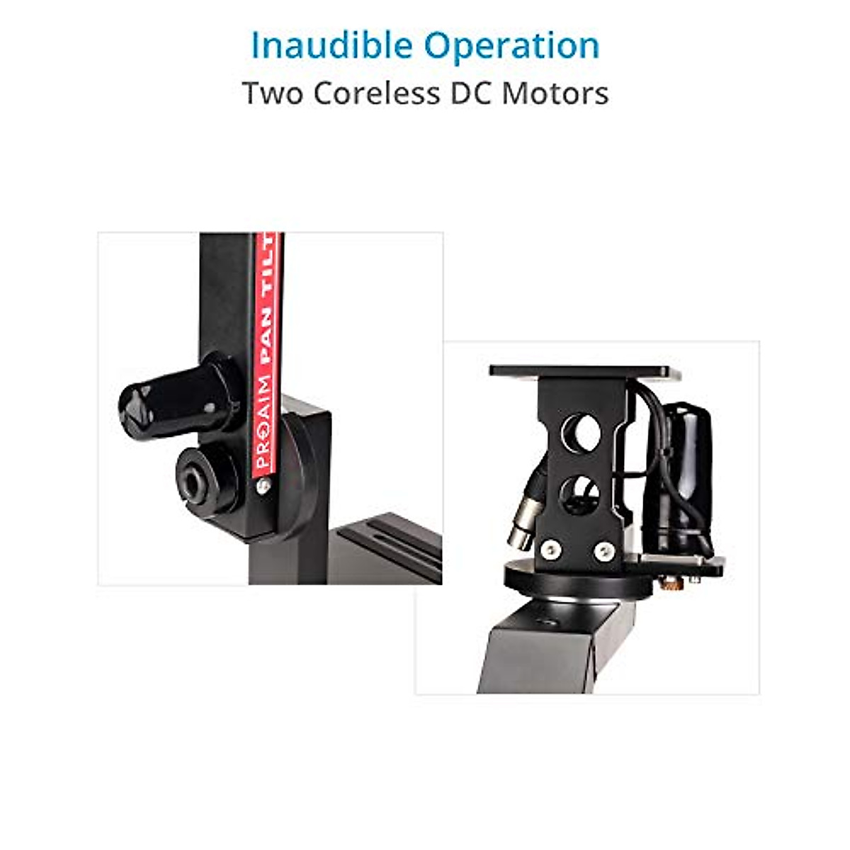 PROAIM Senior Motorized 2-Axis Pan Tilt Head w 12V Joystick Control for Camera Jib Crane. 360° Pan/tilt Move, Remote-Precise Control on Moves. Inaudible Operations, 7.5kg/16.5lb Payload + Bag (PT-SR)