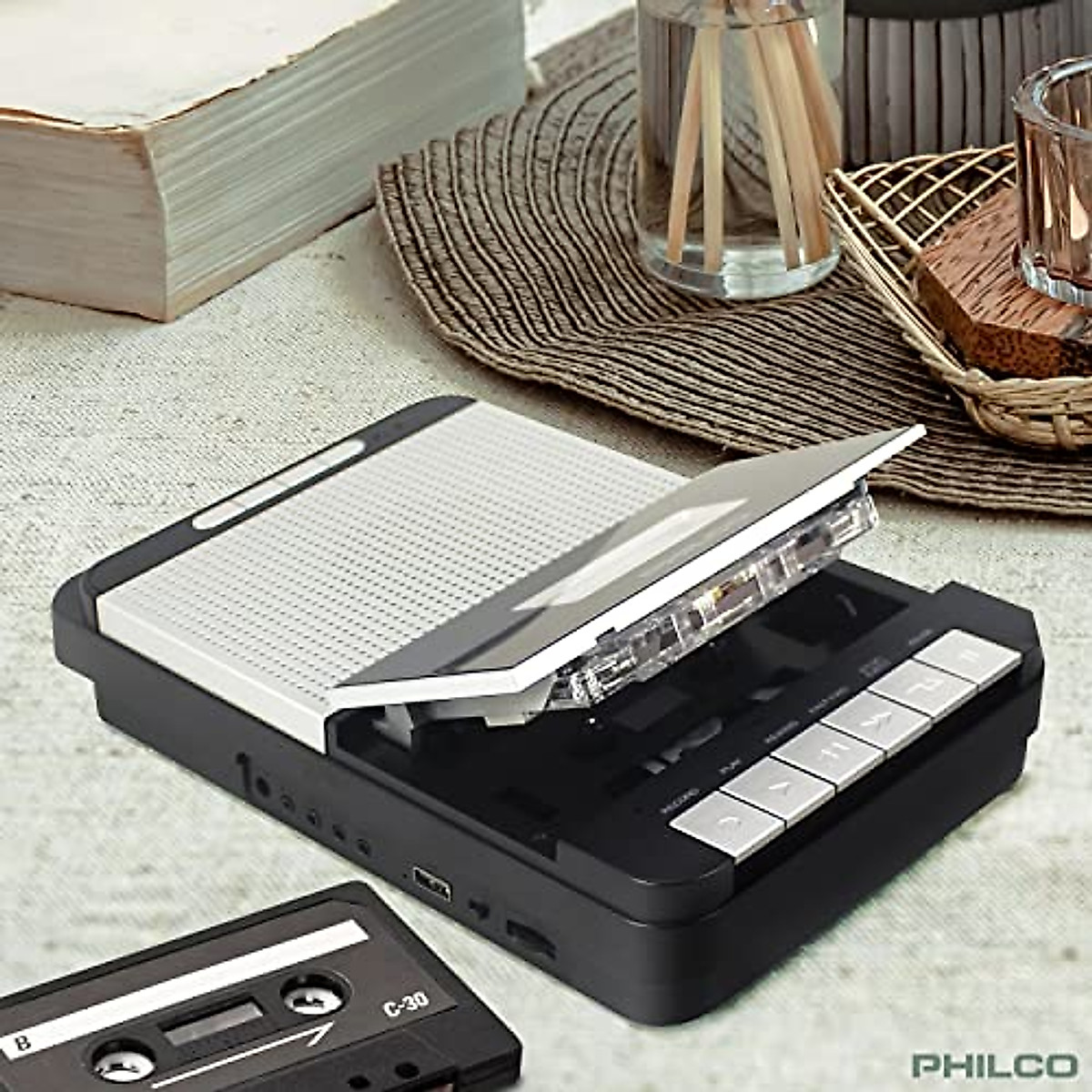 PHILCO Digital Cassette Recorder – Portable Tape Player, Recorder & Cassette to MP3 Converter