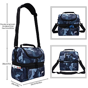 MIER Adult Lunch Box Insulated Lunch Bag Large Cooler Tote Bag for Women, Double Deck Cooler, Camouflage (Large)