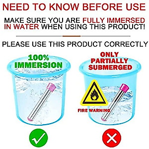 Immersion Water Heater, Electric Submersible Water Heater with Stainless Steel Guard Cover and Digital LCD Thermometer, Portable Bucket Heater to Heat 5 Gallons of Water in Minutes