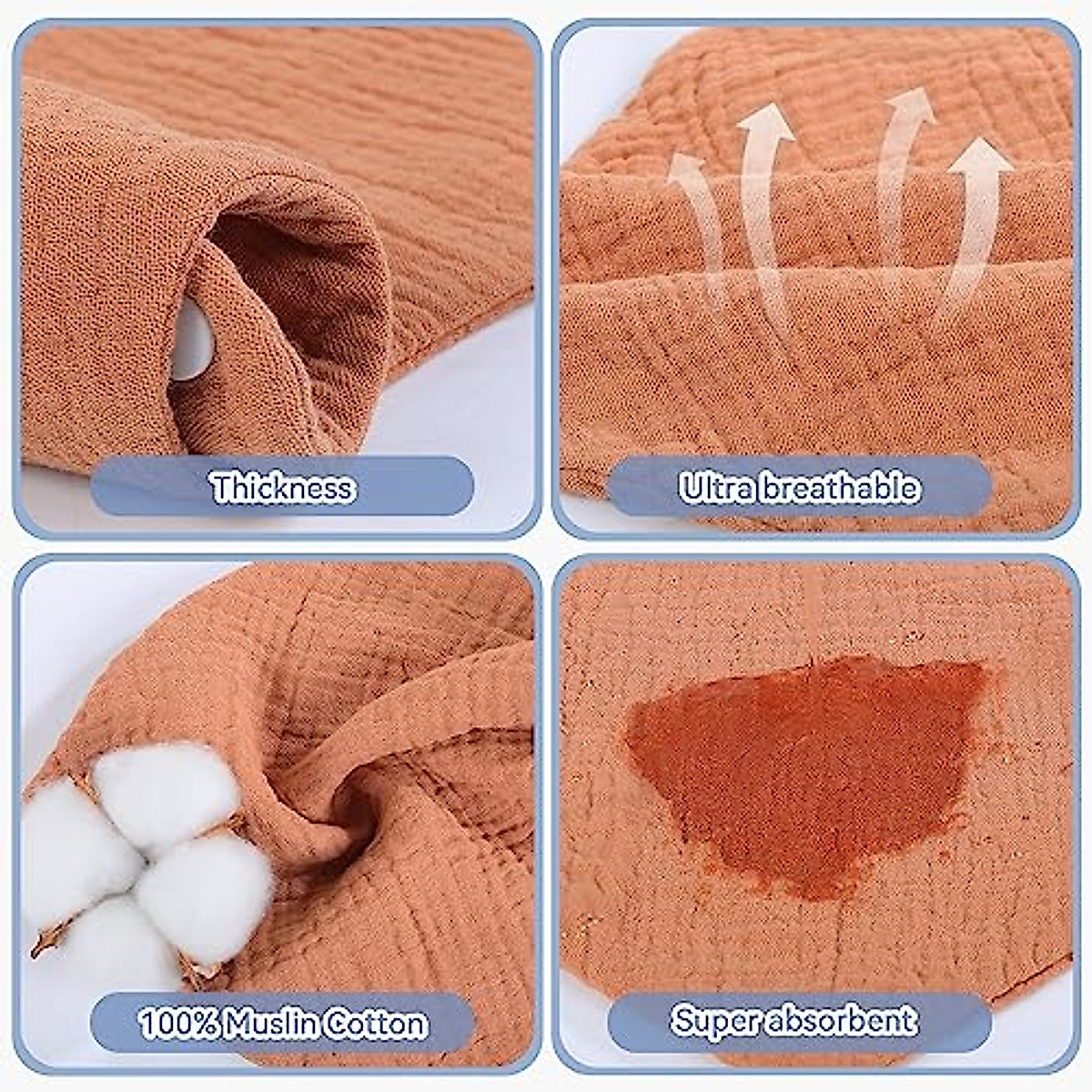 Yoofoss Muslin Baby Bibs for Boy Girl 100% Cotton Bandana Bibs 10 Pack for Unisex Newborn Toddler, Soft Absorbent Bib for Drooling Teething