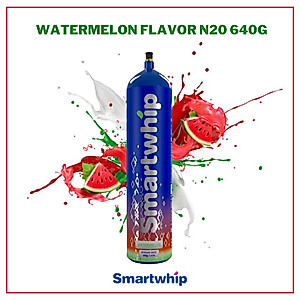 Smart Whip Whipped Cream Chargers - Pure N2O Whipped Cream Cylinder -Liter Nitrous Oxide Chargers (640 gram) Compatible with Cream Whippers - 1 Carton (6 cylinders)-WATERMELON FLAVOR