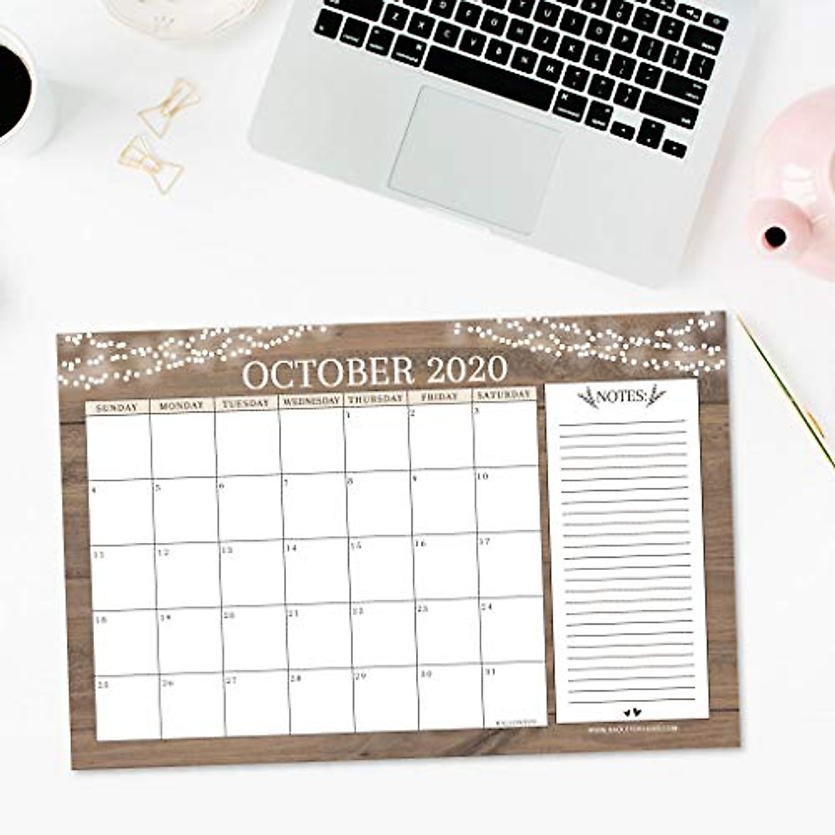 Rustic 2020-2021 Large Monthly Desk or Wall Calendar Planner, Big Giant Planning Blotter Pad, 18 Month Academic Desktop, Hanging 2-Year Date Notepad Teacher, Mom Family Home or Business Office 11x17"
