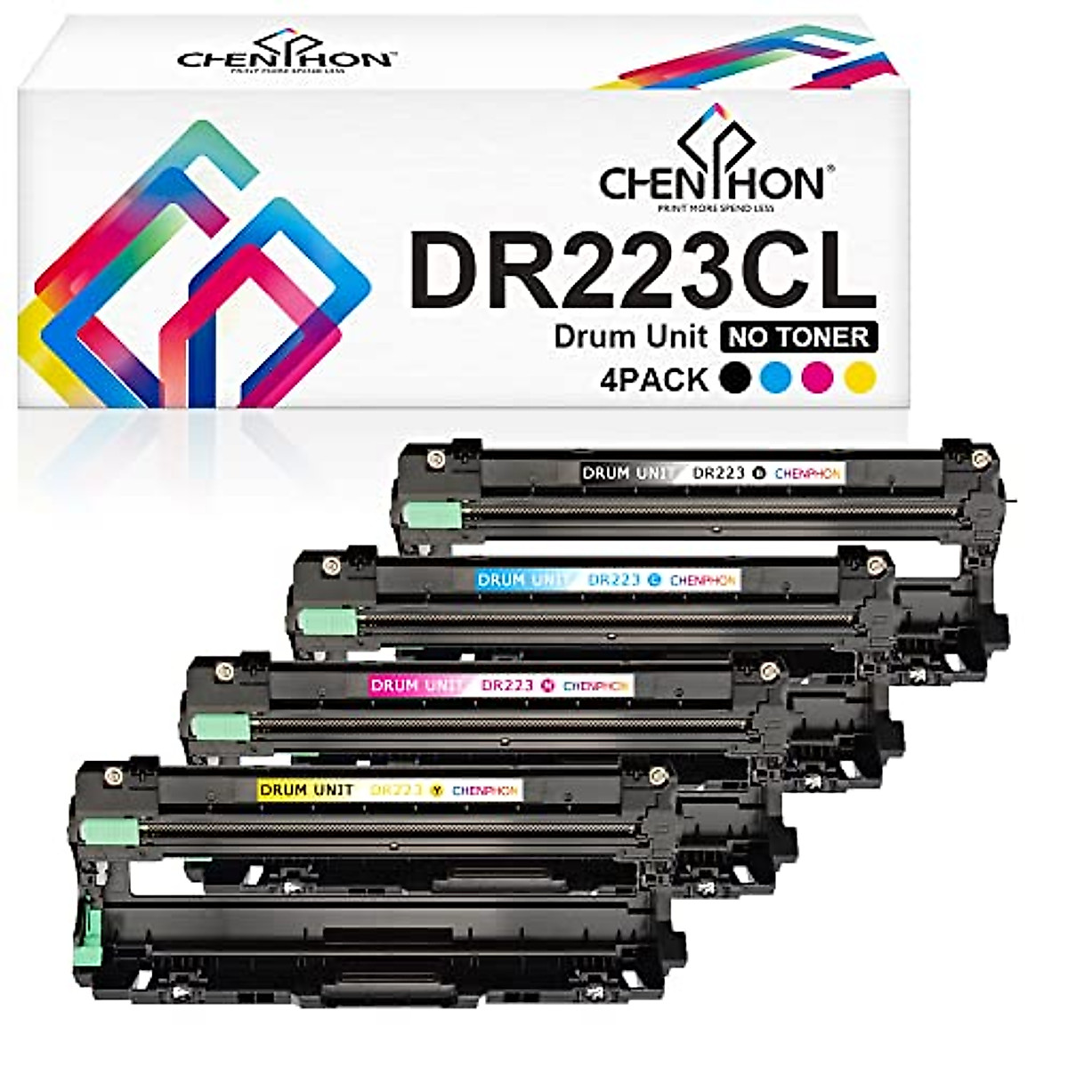CHENPHON Compatible Drum Unit Replacement for Brother DR223CL DR223 DR-223CL use for MFC-L3770CDW MFC-L3750CDW MFC-L3710CW HL-L3290CDW HL-L3270CDW HL-L3230CDW HL-L3210CW Printer [4Pack- KCMY]