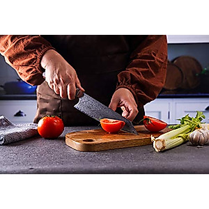 Kiritsuke Chef Knife,GRANDSHARP Kitchen Knife Damascus Pro Sharp VG10 High Carbon Stainless Steel 67-Layer Meat Sushi Fruit Cutting Cleaver Chef Knife[Gift Box]Ergonomic Wooden Handle-8 Inch