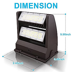 OSTEK LED Wall Pack Light 80W Rotatable Adjustable 5000K 11000LM, Outdoor Dimmable Area Wall Pack led Light Fixture IP65, UL, DLC (watts, 80)