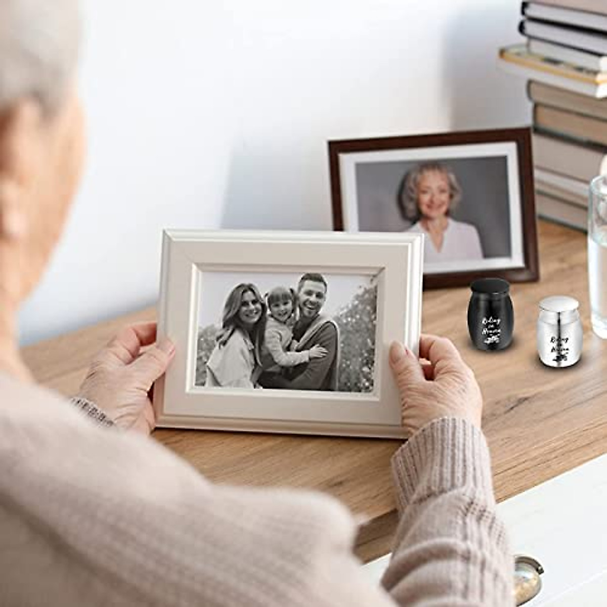 Riding in Heaven Small Keepsake Urns for Human Ashes Motorcycle Cremation Urns for Ashes Little urn Memorial Ashes Holder (Black)