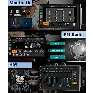 Double Din Car Stereo Car Radio Apple Carplay, Rimoody 7 Inch Touch Screen Car Radio with Bluetooth FM Radio Mirror Link TF/USB/AUX Input SWC Car Multimedia Player + Backup Camera