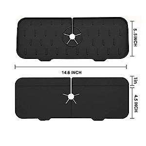 YIIAMOAHC Kitchen Sink Splash Guard, Silicone Faucet Handle Drip Catcher Tray, Faucet Splash Catcher, Silicone Deflector Under The Faucet, Keep Kitchen and Bathroom Sinks Dry