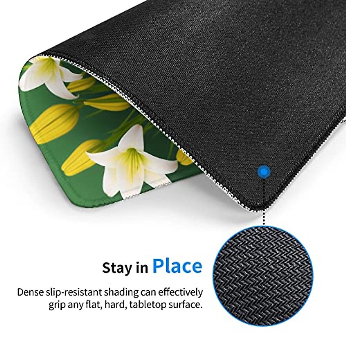 Lily Flower Mouse Pads for Laptop and PC, 10 x 12 inch Mouse Pad for Office and Cute Gaming Pads.