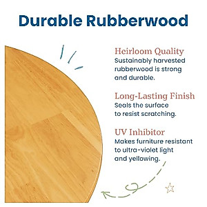 ECR4Kids 24in x 48in Rectangular Hardwood Table with 22in Legs, Kids Furniture, Honey