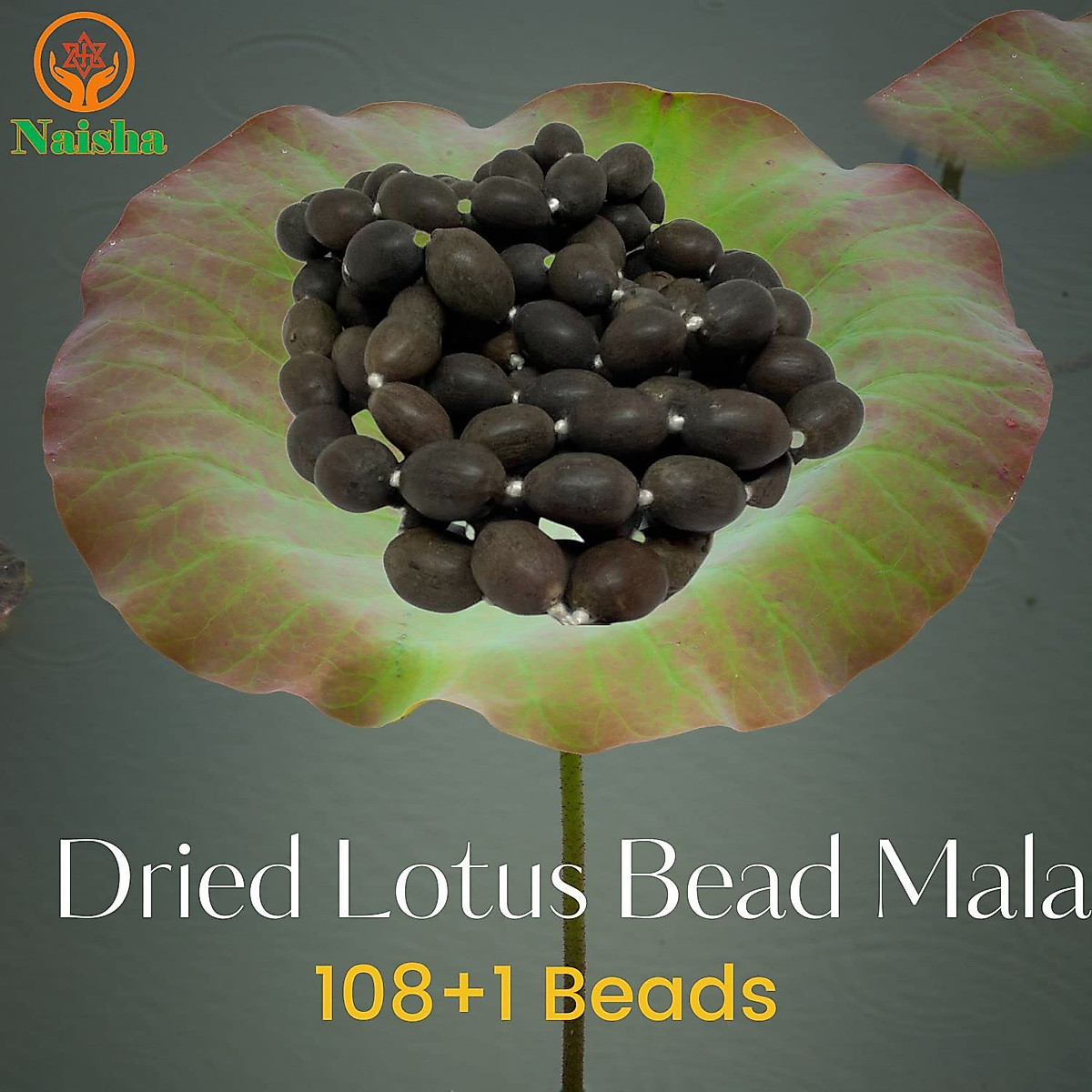 NAISHA Original Kamal Gatta Mala (Lotus Seeds) Prayer Rosary Japamala Lakshmi Puja Mala Hindu Meditation