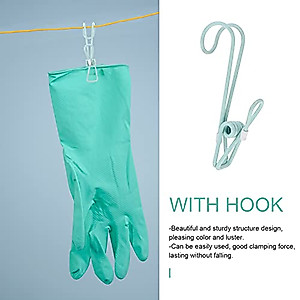 DOITOOL Towel Hooks Towel Hooks 10pcs Windproof Clothespins with Hook Green Clothes Hook Holding Clothes Shoes Socks Gloves for Home Door Wall Cloth Hanger Towel Hook Towel Hook