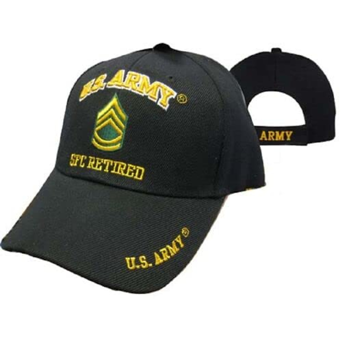 Flakita's Novelties US Army SFC Retired Ball Cap HAT Black (Licensed)