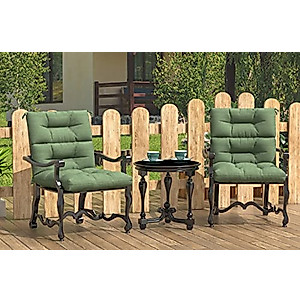 BOSSIMA Outdoor Patio High Back Lawn Chair Cushions Tufted Square Corner, Set of 2,Charcoal Grey