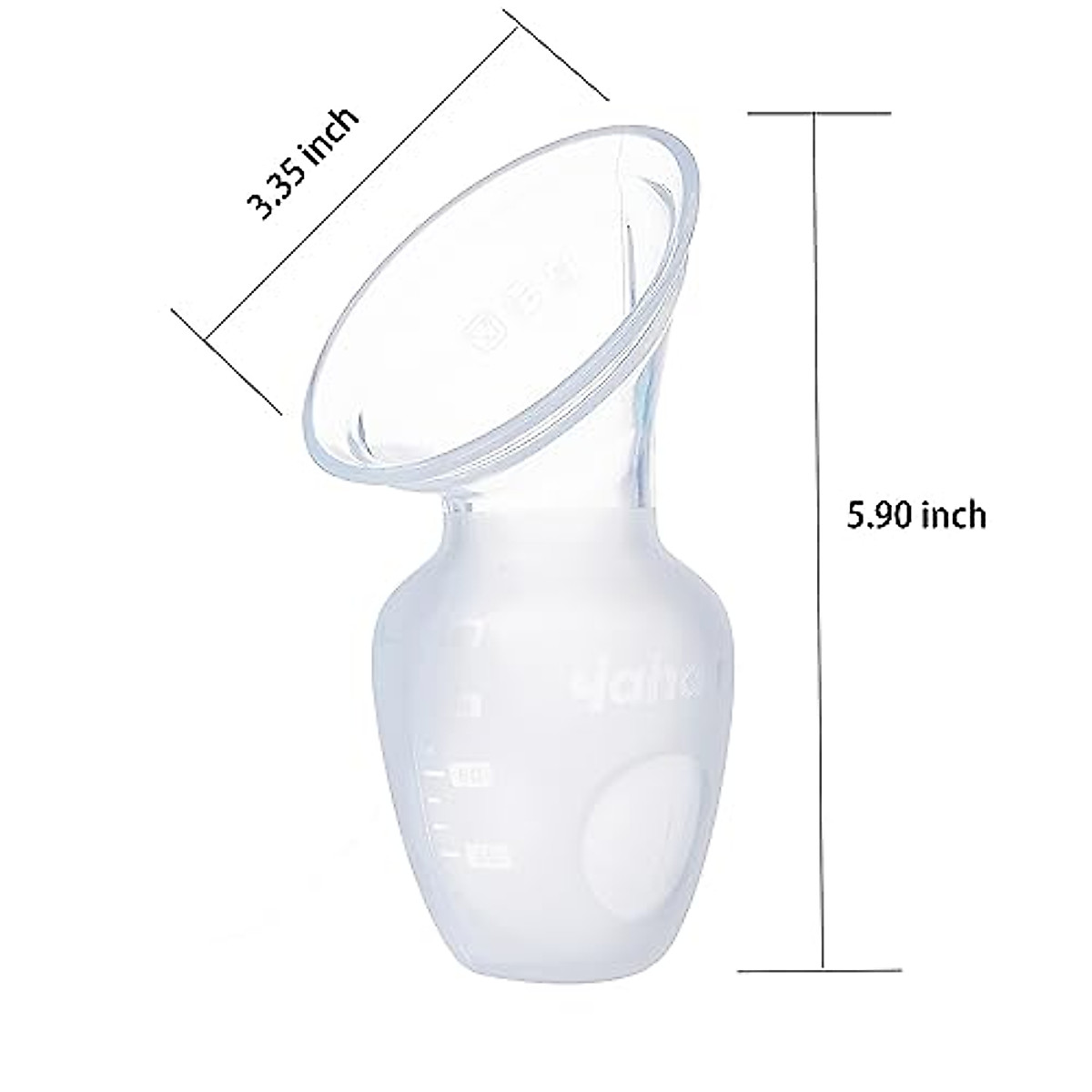 YAHAA Manual Breast Pump - Leak-Proof Lid, Anti-Down Base and Bag, 4oz/120ML Lightweight Breastfeeding Pump for All Breast Milk Colostrum Collector, Blue