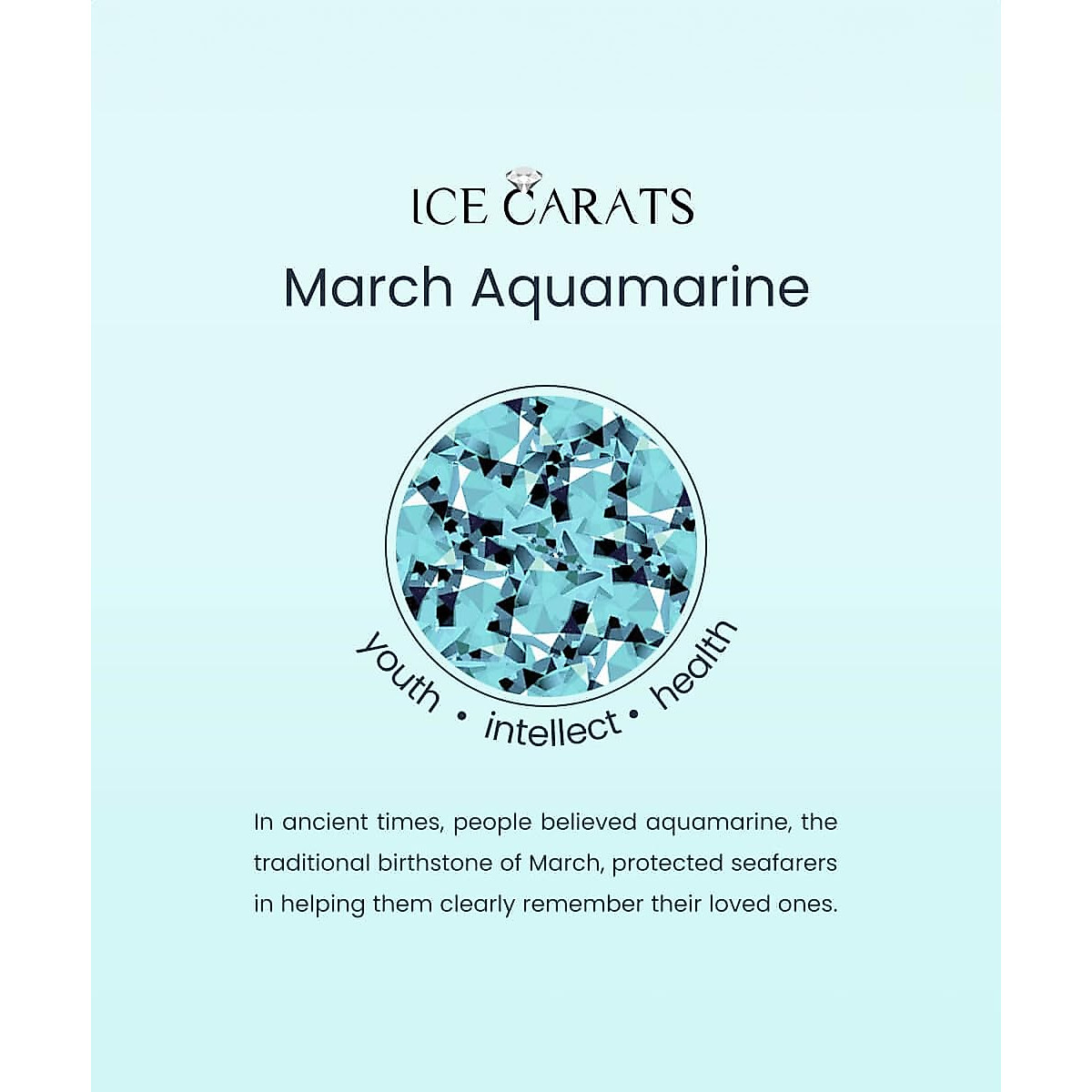 IceCarats 14K Yellow Gold Diamond Blue Aquamarine Ring March Birthstone Jewelry Size 6