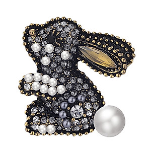 Brooch for Friends Rabbit Fashion Pin Cloth Men Beautiful Women Gifts Bunny Decoration Jackets Brooch Stocking Initial Pin (B, One Size)