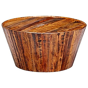 vidaXL Coffee Table 25.6"x25.6"x13" Solid Rough Mango Wood