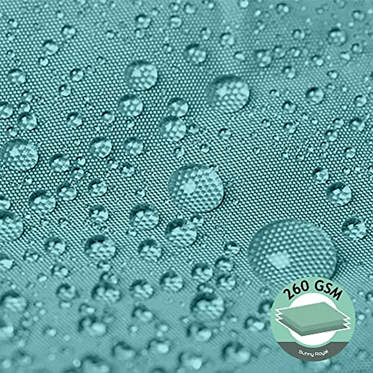 SunnyRoyal Waterproof Sun Shade Sail Rectangle Canopy Awning Fabric Cloth Screen 95% UV Blockage & Water Resistant for Outdoor Patio Garden 10'x15' Turquoise