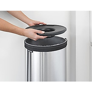 Brabantia Laundry Bin with Black Plastic Lid, 35 L - Matt Steel