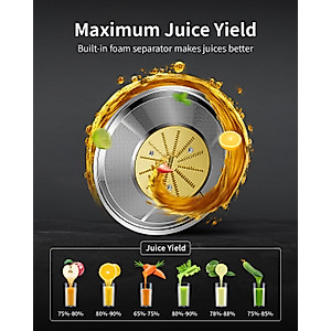GDOR Powerful 1200W Juicer with Larger 3.2" Feed Chute, 45oz Large Juice Jug, Centrifugal Juice Extractor Maker with Titanium Enhanced Cutting System, Dual Speeds, BPA-Free, Silver