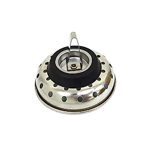 VARNAHOME Kitchen Sink Basket Strainer Replacement for US Standard Drains (3-1/2 Inch), Premium 304 Stainless Steel Body W/with Brass Post (Spring Clip) 1 Pack