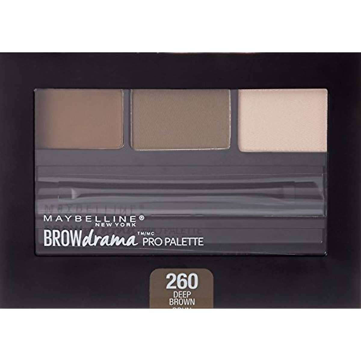 Maybelline New York Brow Drama Pro Eyebrow Palette, Deep Brown, 0.1 oz.