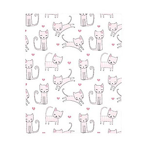 NoJo Super Soft Pink & White Purrdy Kitty Cat Fitted Mini Crib Sheet, Pink, White , 38x5x24 Inch (Pack of 1)