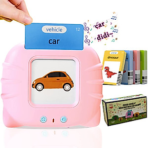 Talking Flash Cards Learning Toys for Toddlers Ages 2 3 4 5 6 Year Old Boys Girls Speech Therapy Toy Autism Toys Educational Preschool Toy Baby Flashcard 224 Sight Words Birthday Gift for Kids (Pink)