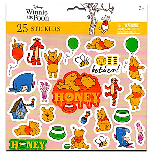 Disney Winnie the Pooh Preschool Backpack for Toddlers ~ 4 Pc School Supplies Bundle with Pooh 10" Mini Backpack for Boys and Girls, Stickers, Pencils and More