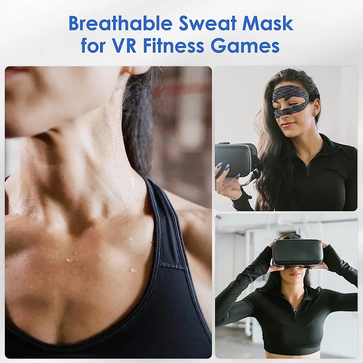 ZyberGears VR Sweat Guard for Meta Quest 2 Quest Pro (3pcs), VR Headset Face Sweat Band for VR Fitness & Workout Games Supernatural Beat Saber