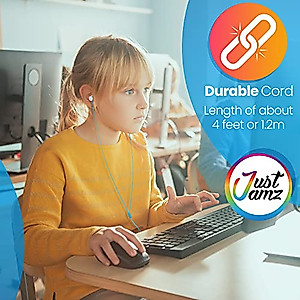 JustJamz Bulk Earbuds Jelly Matte | 10 Pack of Colorful in-Ear Earbuds | Stereo Sound & Silicone Earbud Tips | 3.5mm Stereo Multi-Color Bulk Earphones | for Schools, Kids, Classrooms & Libraries