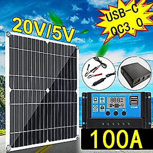 200W 12V Portable Solar Panel, 200W Solar Panel Kit Monocrystalline Silicon Energy Conservation for Camping for Outdoor Cycling(#4)