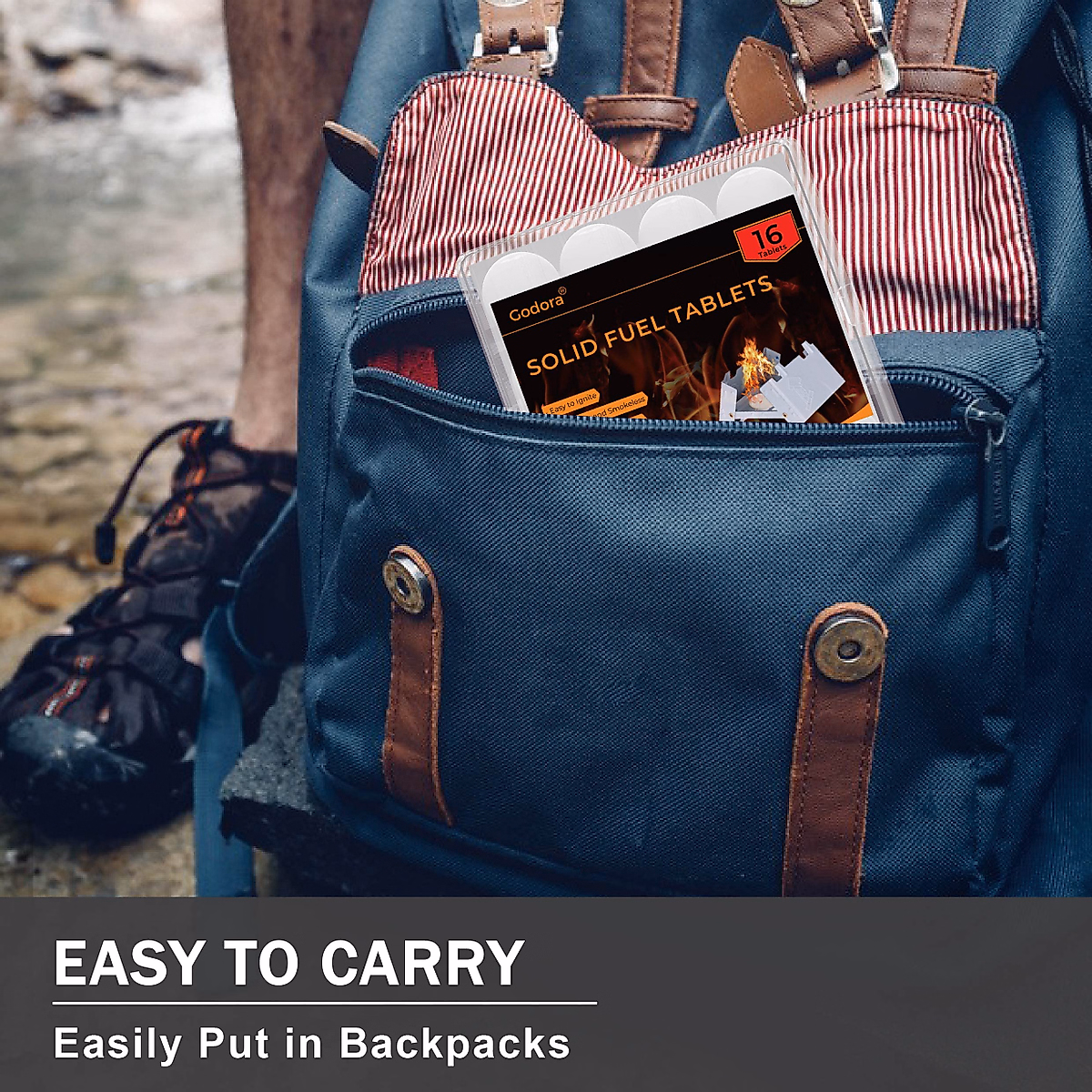 Godora 46 PCS Solid Fuel Tablets, Powerful Solid Fuel (1300-Degree), Lit Easily Solid Fuel Tablets, Waterproof Solid Fuel Tablets for Backpacking, Outdoor, Camping, and Emergency Use -Eco Friendly