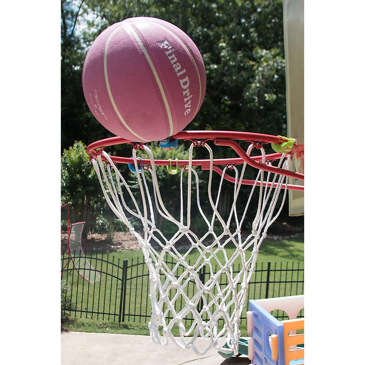 Final Drive Pink Leather Girls Basketball Size 5 (27.5") with Pump and 2 Needles – Kids Indoor Outdoor Basketball – Youth Size Composite Leather Ball for Girls, Boys, Beginners