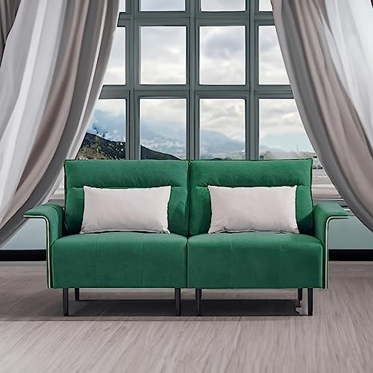 gefayluo 72 inch Loveseat Sofa Couch for Living Room, Small Mid Century Modern Sofa, Upholstered 2-Seater Velvet Love Seats Couch for Bedroom, Apartment, Home Office, Tool-Free Assembly