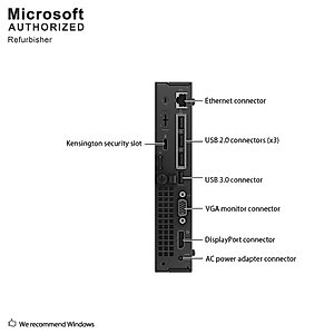 Dell Optiplex 3020 Micro Desktop Computer PC, Intel Core i3-4160T 3.1GHz, 8G DDR3, 500G, WiFi, BT, DP, VGA, Windows 10 Pro 64 Bit-Multi-Language Supports English/Spanish/French(Renewed)