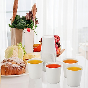 Tebery 300 Pack White Paper Coffee Cups 6oz Disposable Paper Cup for Water, Juice, Coffee or Tea