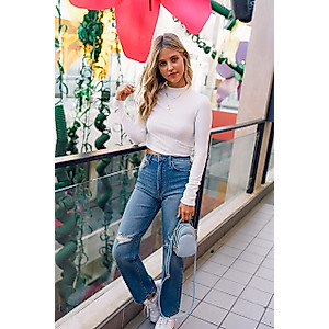 FashionPuzzle Two Compartment Phone Crossbody Mini Bag (White)