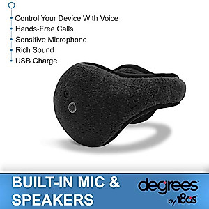 180s Degrees Womens Bluetooth Ear Warmer, Color: Black (31718-001-01)