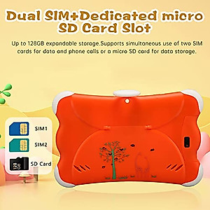 Shanrya WiFi Kids Tablet, Eye Protection Kids Tablet RAM 3GB ROM 32GB 7 Inch 1280x800 for Reading (US Plug)