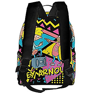 Shanke Hey Arn-Old Black Backpack, Classic Men's and Women's Backpack with Cartoons.
