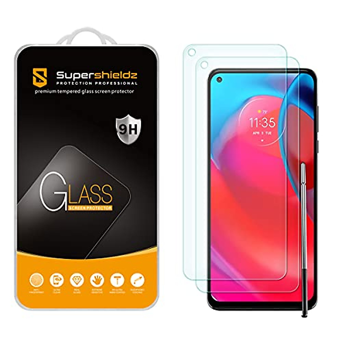 (2 Pack) Supershieldz Designed for Motorola Moto G Stylus 5G [Not Fit for 2022 Model] Tempered Glass Screen Protector, Anti Scratch, Bubble Free